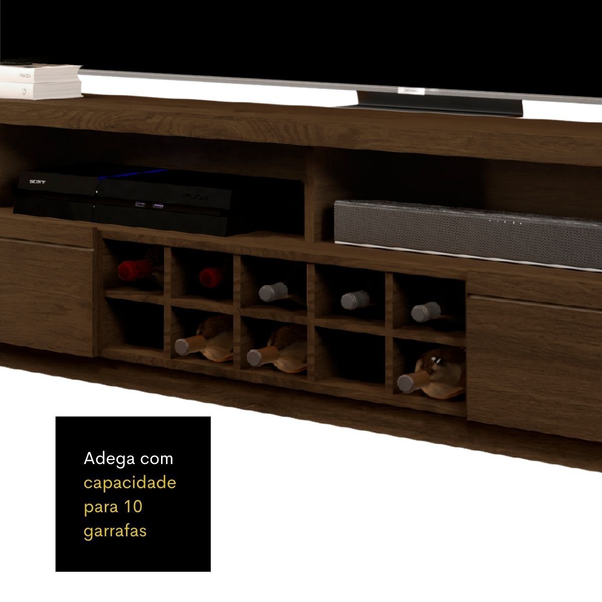 Rack para Sala Televisão até 65 Polegadas - Mod.2042:Cedro | MadeiraMadeira