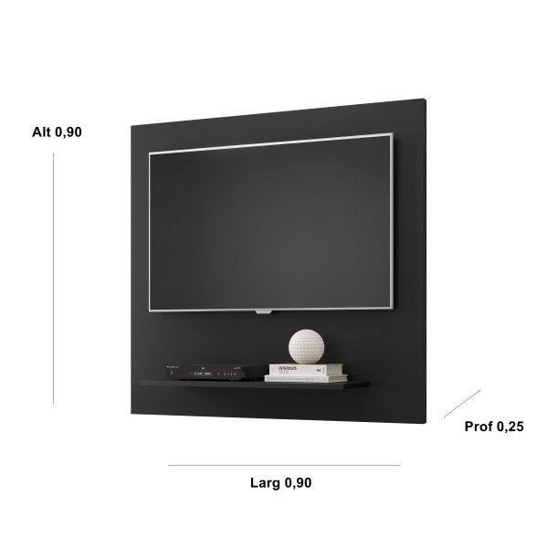 Painel Sala Plus Flet para TV até 32 Polegadas Cor Preto | MadeiraMadeira