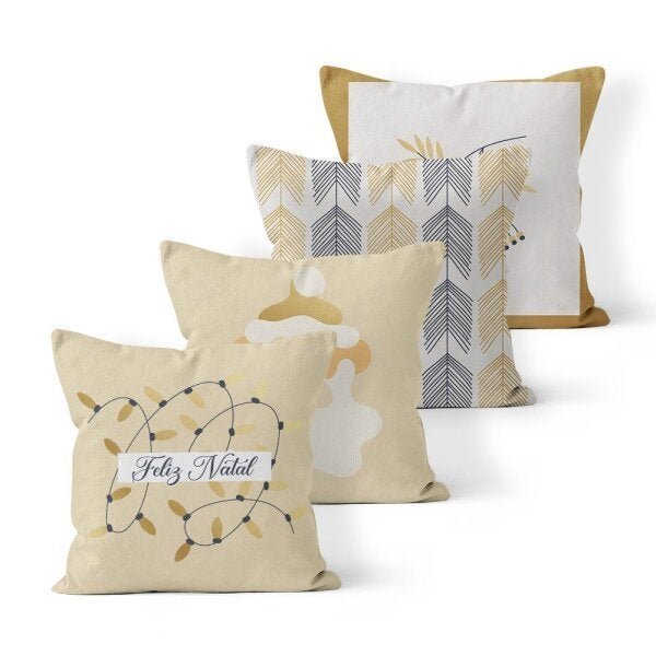Kit 4 Almofadas Decorativas Own Feliz Natal Geométrico - 45x45 cm ...