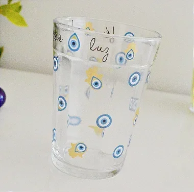 Kit com 4 Copos Americanos - Olho Grego- 190ml | MadeiraMadeira