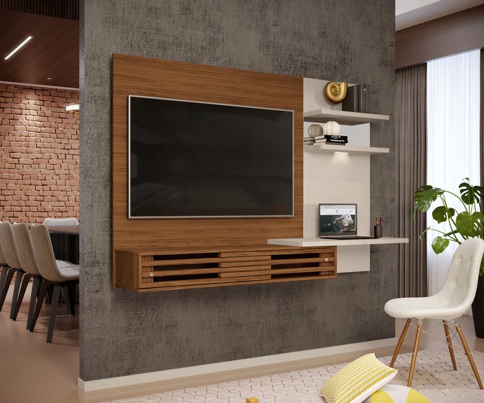 Home para TV até 60 polegadas Aussie Star:Naturale/Off White ...