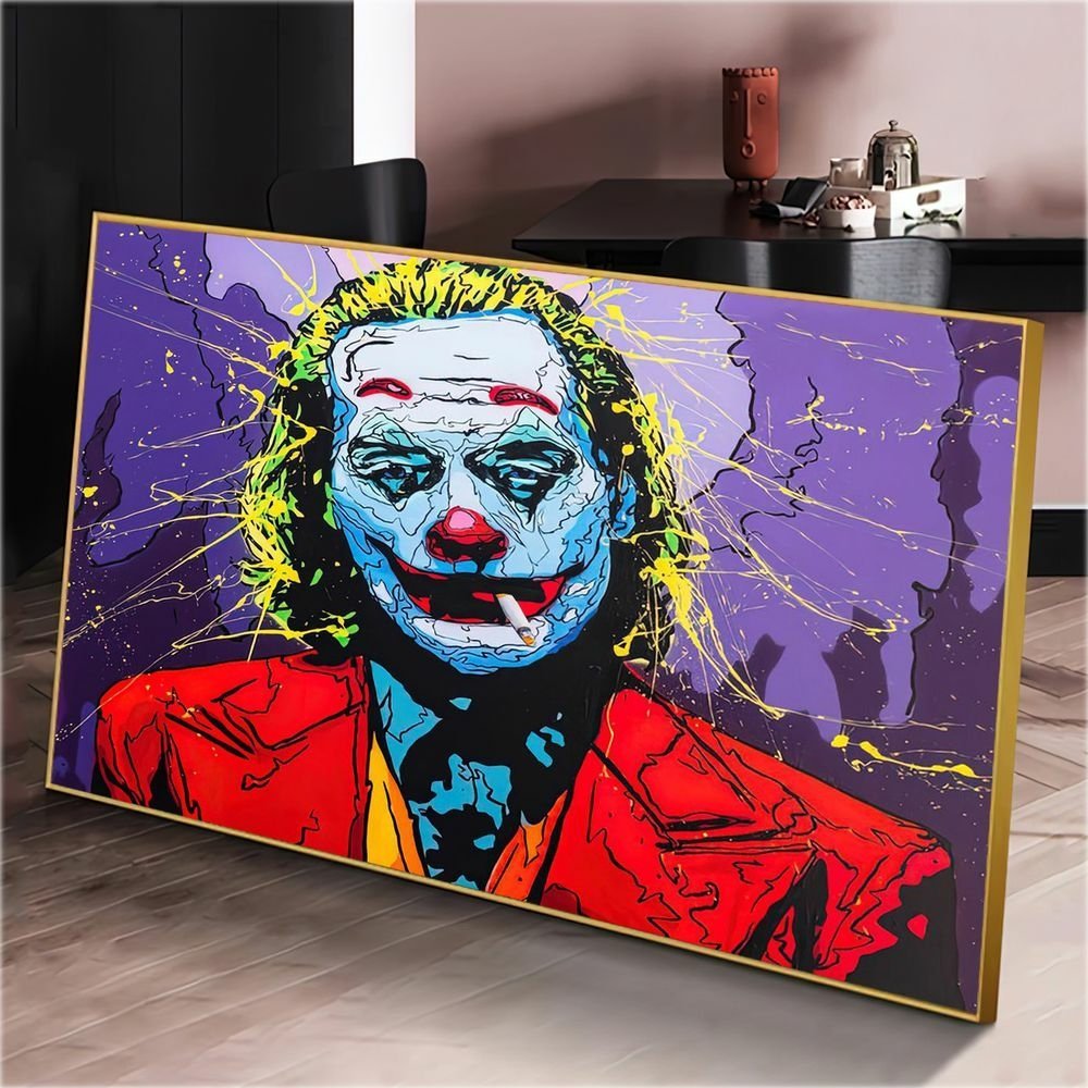 Quadro Coringa Street Art:60x40 cm/DOURADA | MadeiraMadeira
