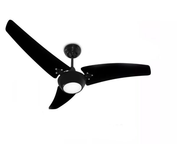 Ventilador de Teto Jade Led 18w Loren Sid Preto com Pás Pretas - 127v ...