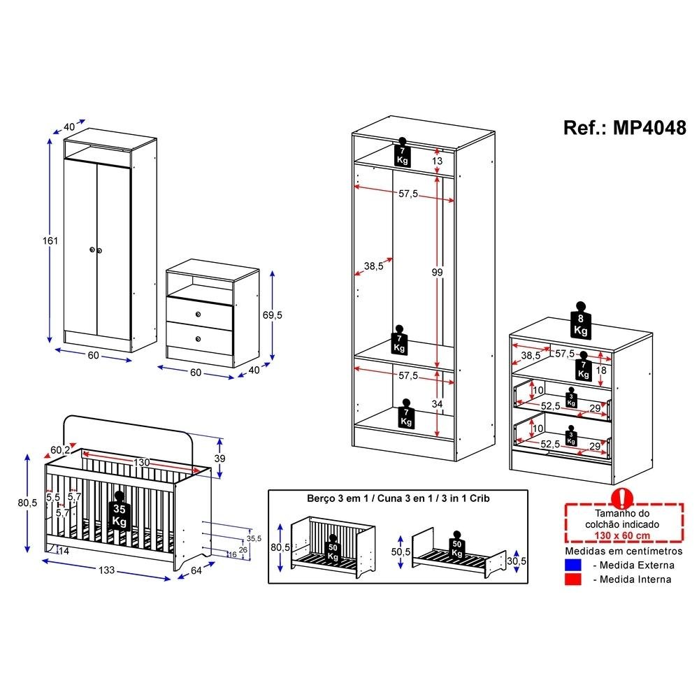 Quarto Infantil Completo Encanto Multimóveis Branco | MadeiraMadeira