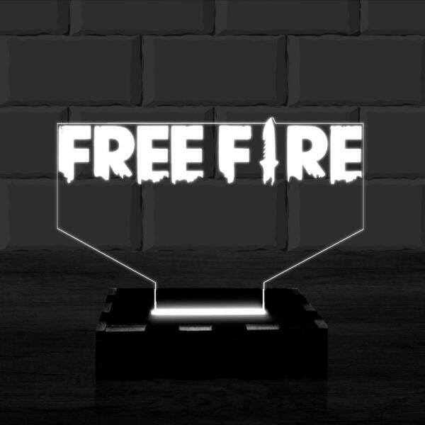 Luminária Led 3D Free Fire Game Abajur - Branco | MadeiraMadeira