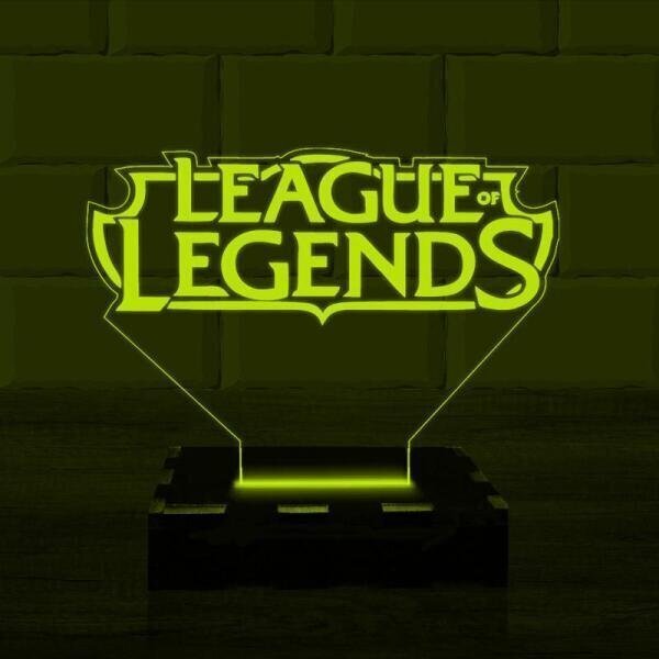 Luminária Led 3D League of Legends LOL - Amarelo | MadeiraMadeira