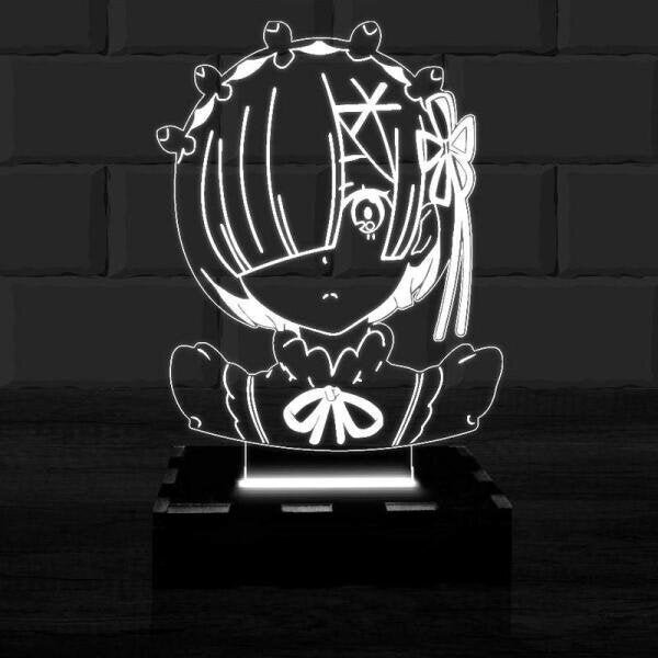 Luminária Led 3D Re Zero Rem Abajur - Branco | MadeiraMadeira