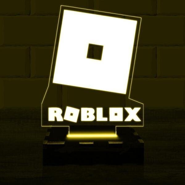 Luminária Led 3D Roblox Jogo Game Abajur - Amarelo | MadeiraMadeira