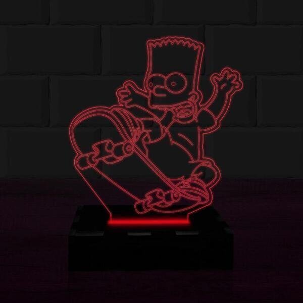 Luminária Led 3D Simpsons Homer - Vermelho | MadeiraMadeira