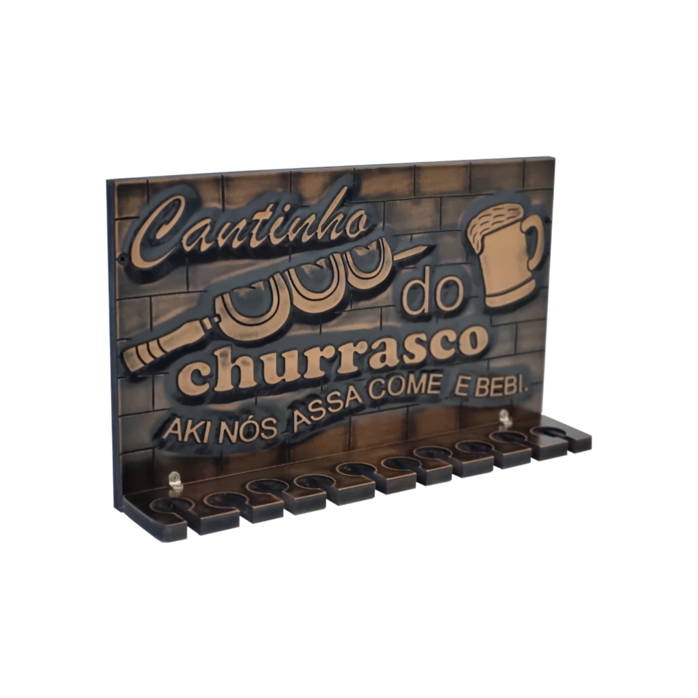Porta Espetos em MDF Entalhado Cantinho do Churrasco Mod. 2 ...