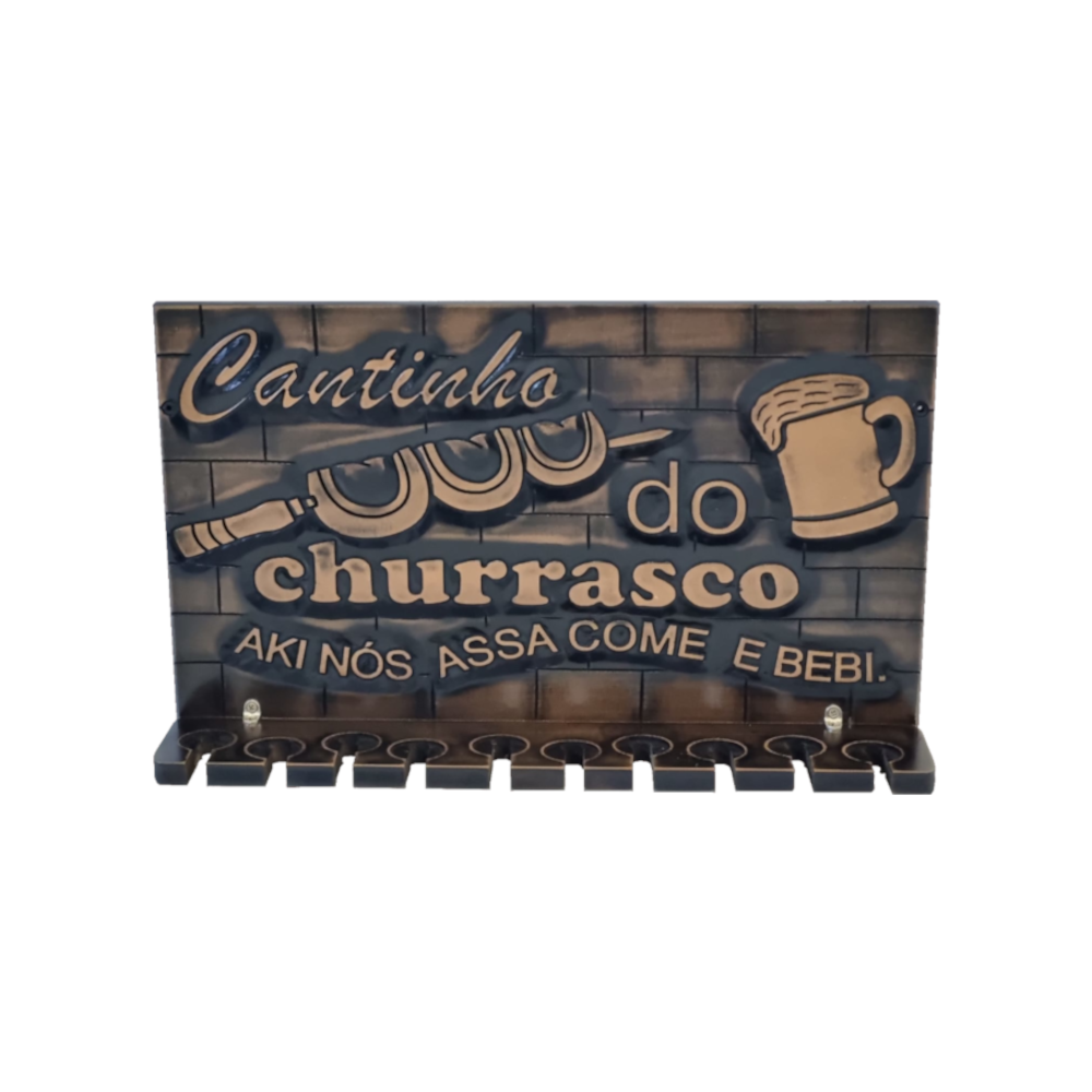 Porta Espetos em MDF Entalhado Cantinho do Churrasco Mod. 2 ...