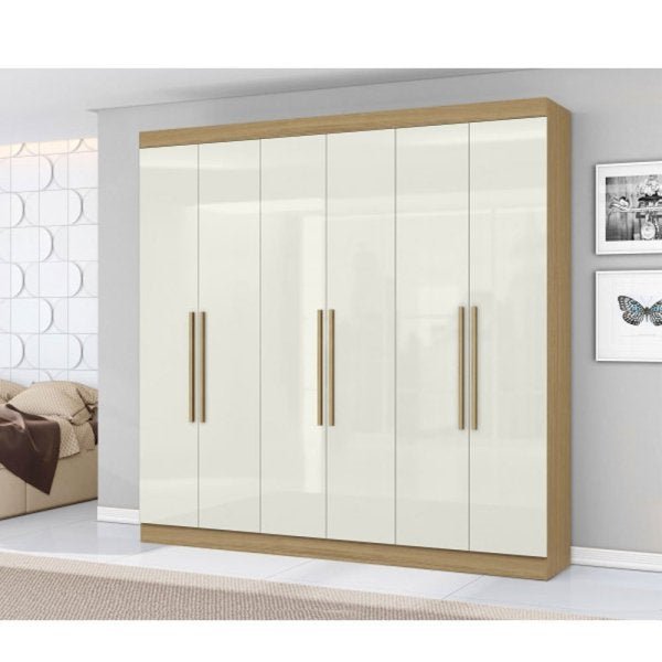 Guarda-Roupa Roupeiro Aramóveis 6 Portas 2 Gavetas Internas 2030230-910 Atacama/Off-White ...