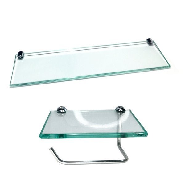 Kit Básico para Banheiro de Vidro com 2 Peças - Modelo 4:Incolor ...