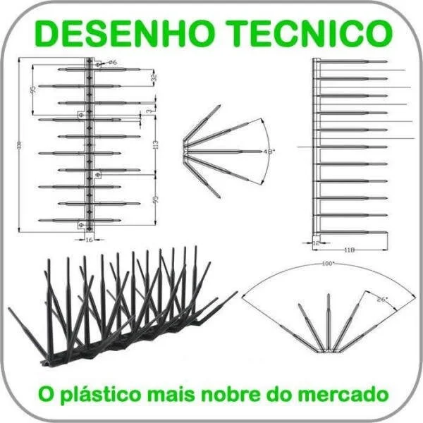 Espetos Anti Pombos Multicap Kit 170 Peças - Cinza | MadeiraMadeira
