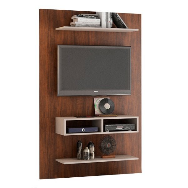 Painel Byte Viero Imbuia/Off White | MadeiraMadeira