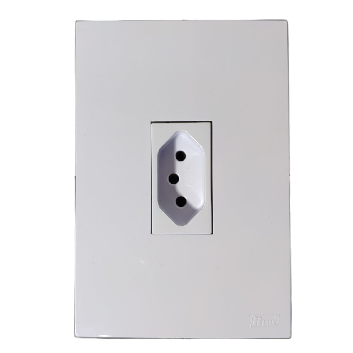 Tomada Simples Vertical 10A 250V 4x2 Blux Recta Branco Gloss ...