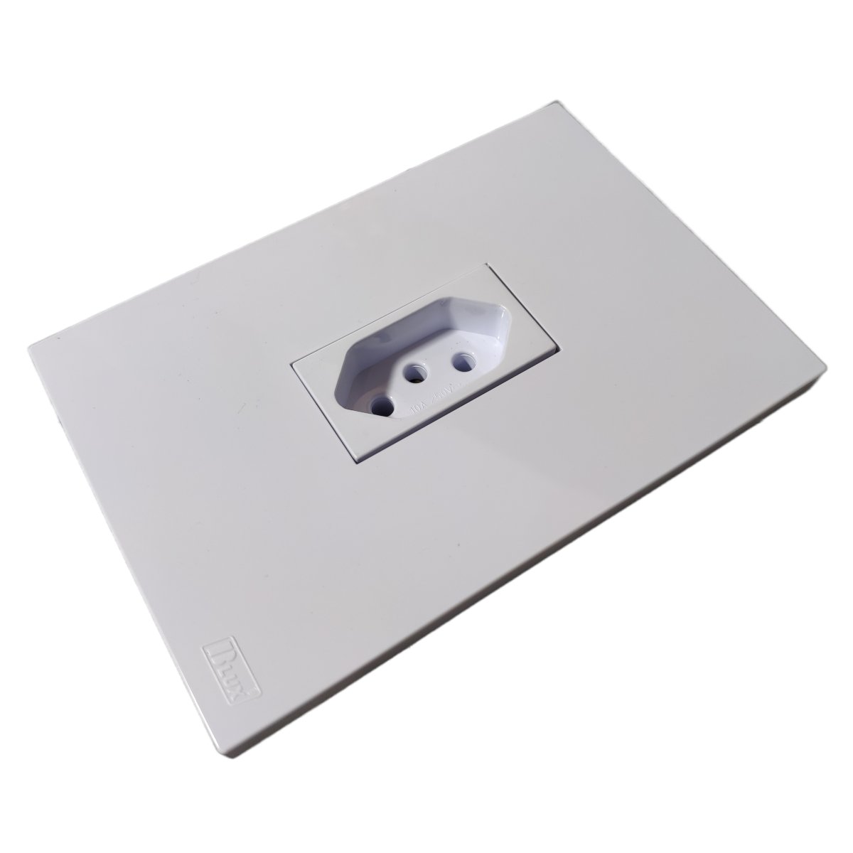 Tomada Simples Vertical 10A 250V 4x2 Blux Recta Branco Gloss ...
