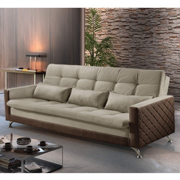 Sofá Cama 3 Lugares Viena Ref 11 Luxury Estofados | MadeiraMadeira