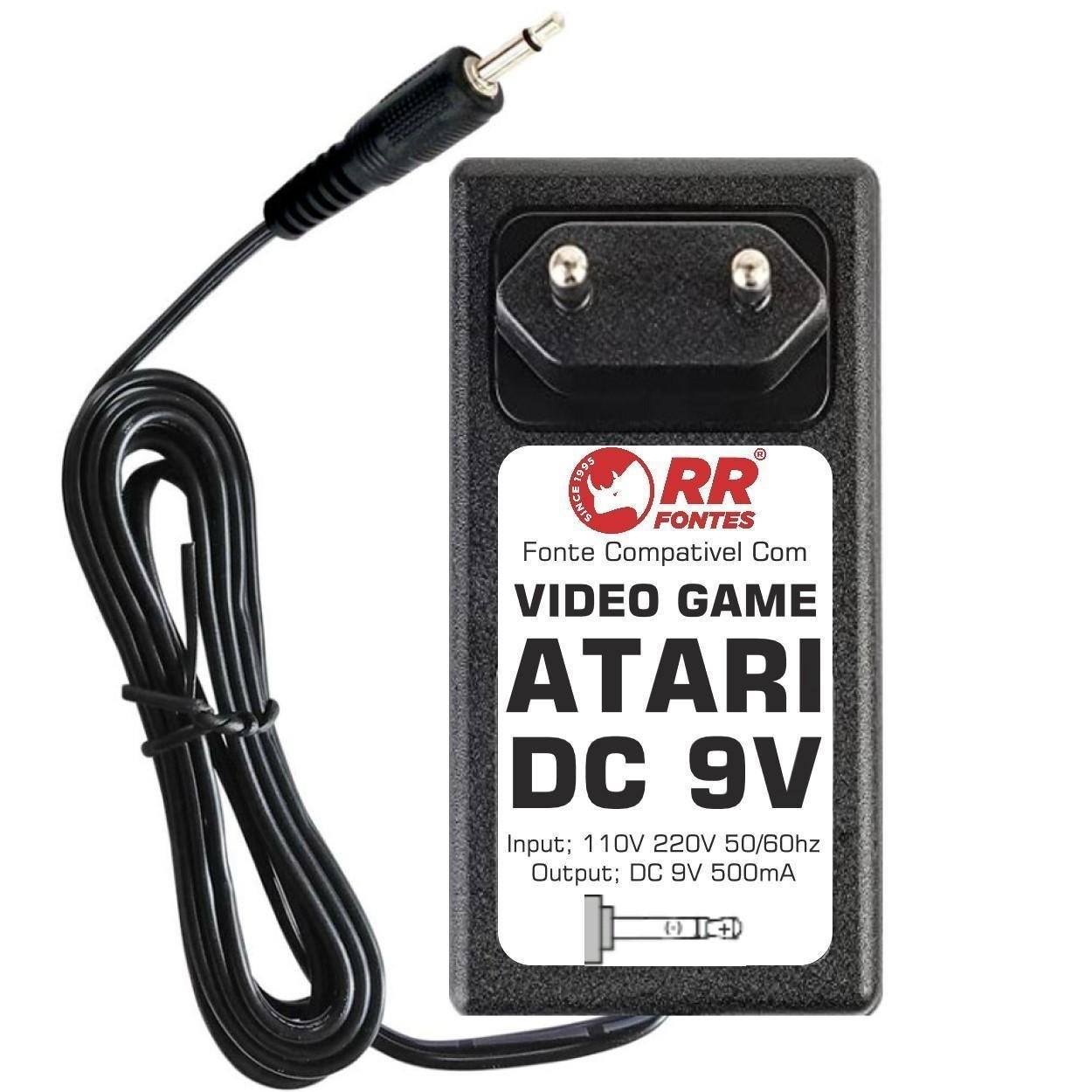 Fonte 9v P2 para Game Atari Polivox Antigo Retro 2600 Daktar | MadeiraMadeira