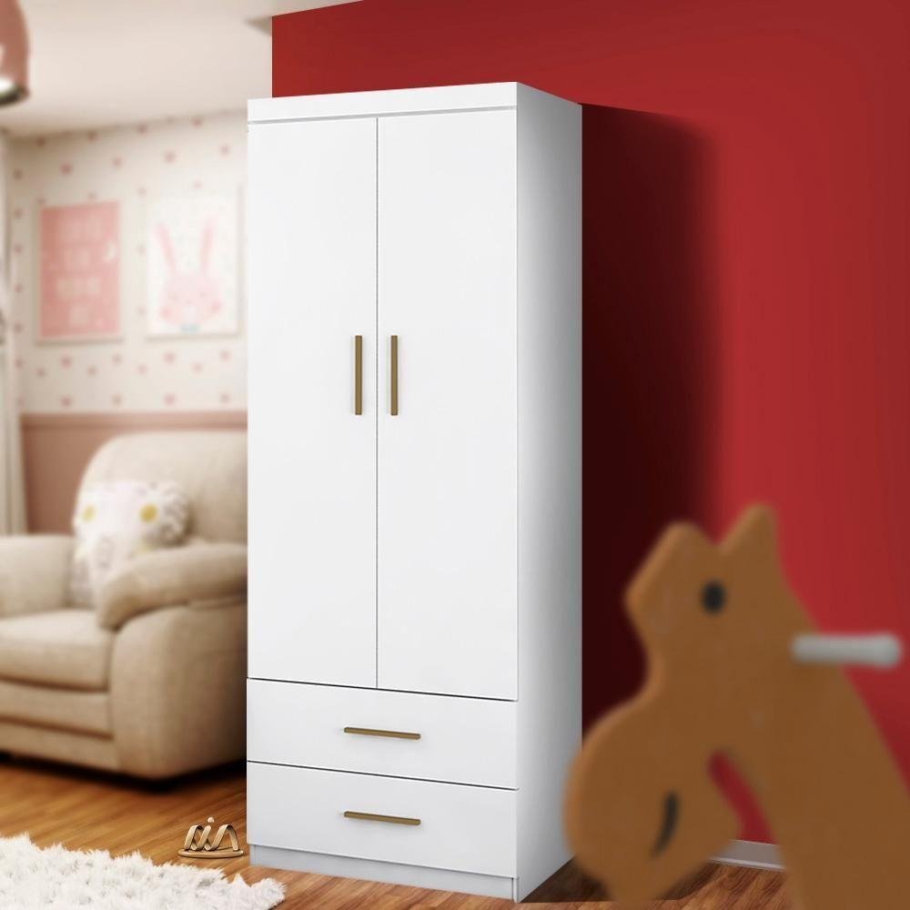Guarda Roupa Infantil Chiara 2 Portas 2 Gavetas Branco- Phoenix Baby ...