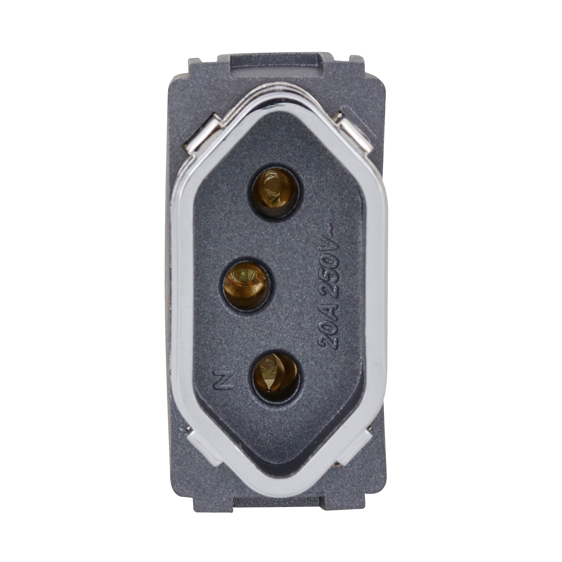 Módulo Tomada Universal 2p+t 20a Preto Novara Dicompel | MadeiraMadeira