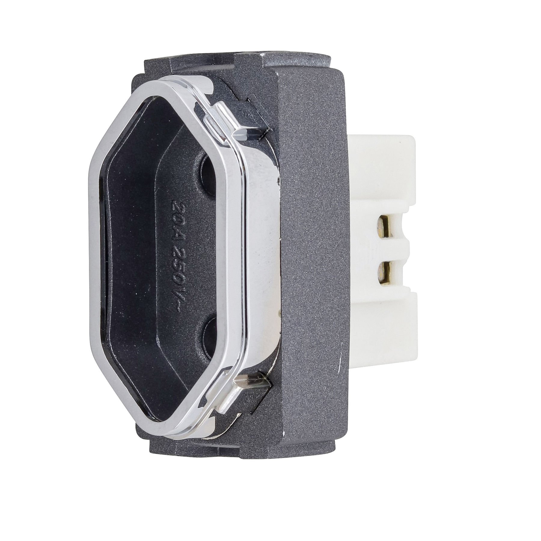 Módulo Tomada Universal 2p+t 20a Preto Novara Dicompel | MadeiraMadeira