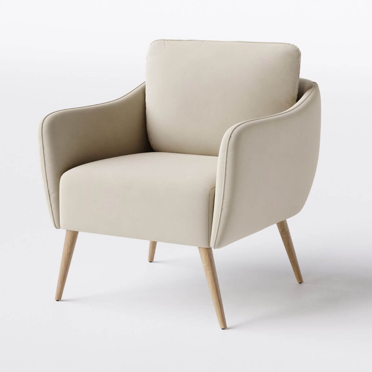 Poltrona Miami em Suede Off White - Home Mobily | MadeiraMadeira