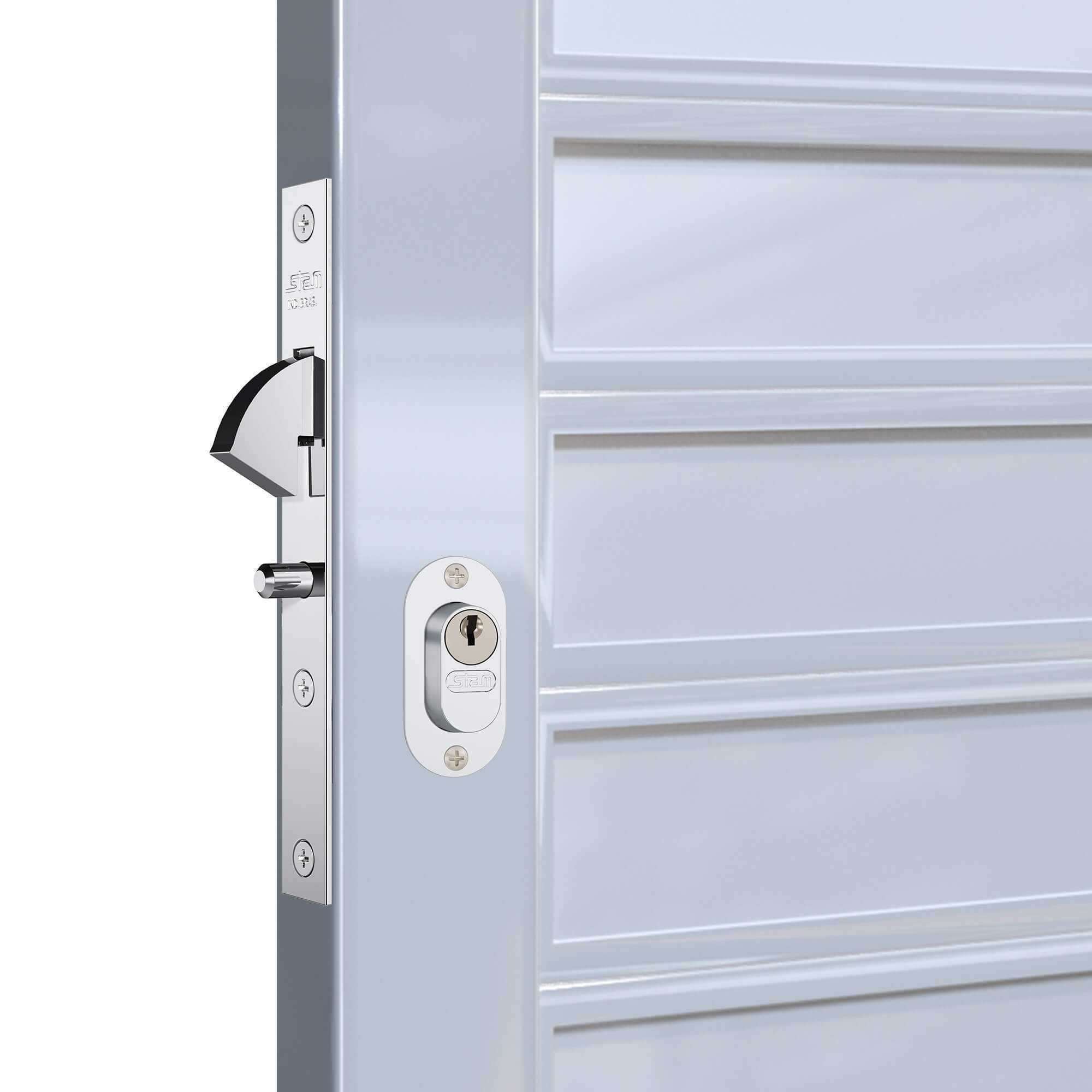 Fechadura Porta Correr - 940 - Inox - Stam | MadeiraMadeira