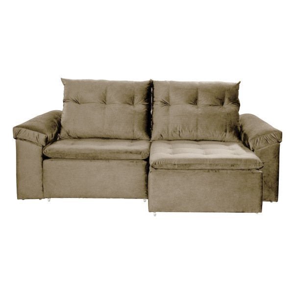 Sofá Taurus Retrátil e Reclinável Suede Liso - Rm Moveis - Marrom ...