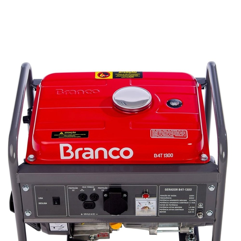 Gerador de Energia Branco B4t-1300 a Gasolina Partida Manual 220v | MadeiraMadeira