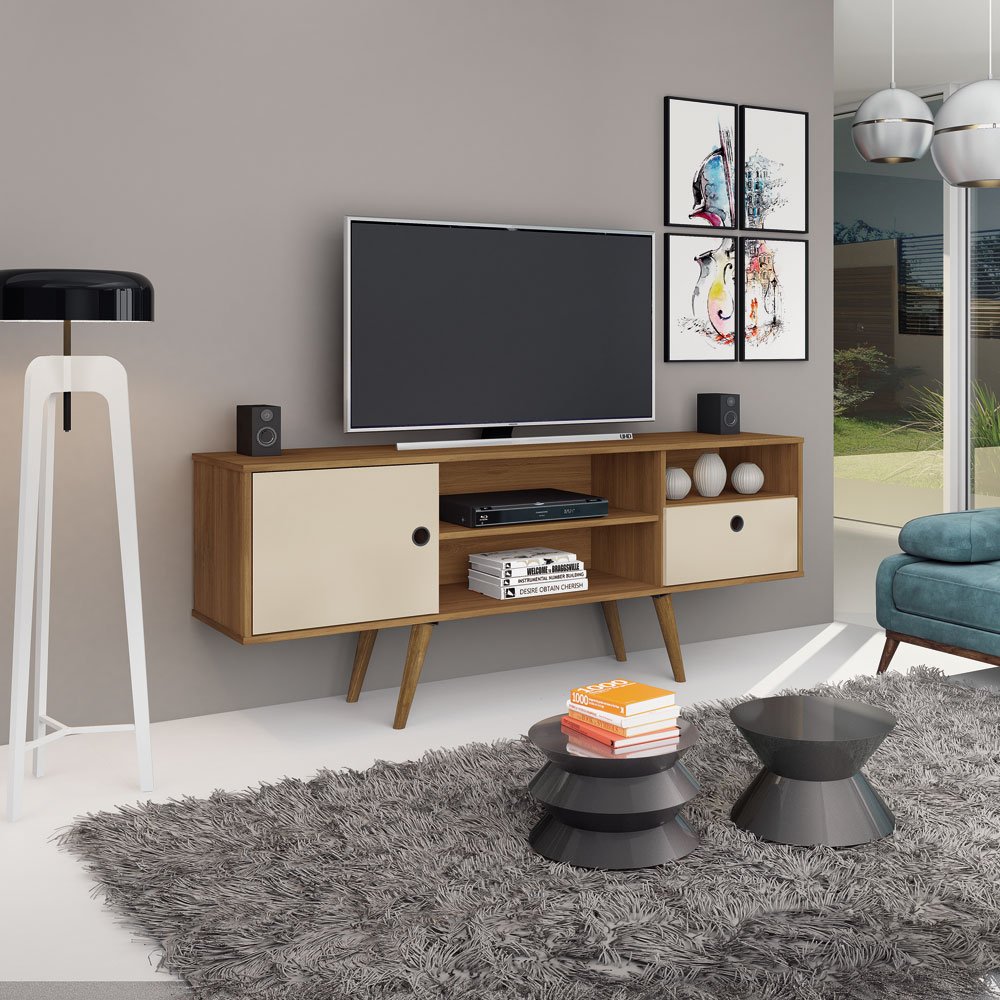 Rack Bancada para TVs Até 55 Polegadas Germai Kairo | MadeiraMadeira