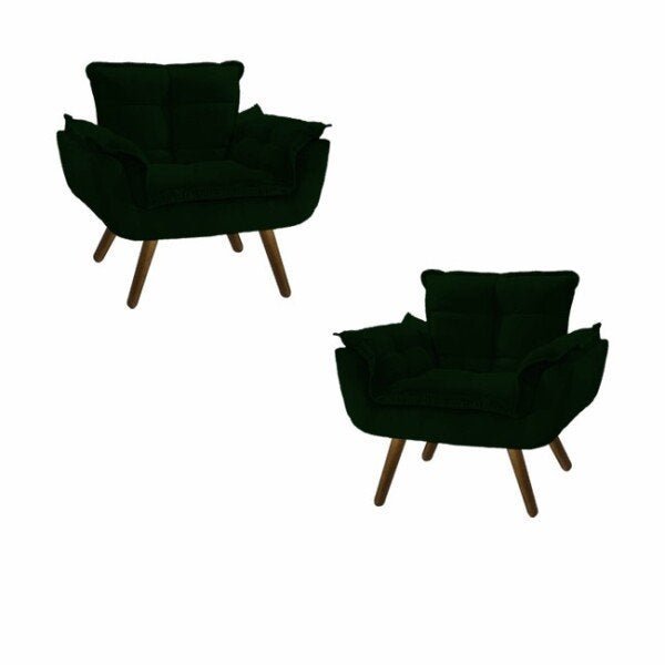 Kit 2 Poltronas Decorativa Opala - Verde | MadeiraMadeira