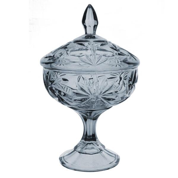 Potiche decorativo Pinwheel com pe em cristal ecologico D15xA24cm cor ...