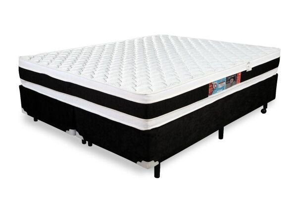 Cama Box King Castor Black White Espuma D45 Double Face 193x203x27 King ...