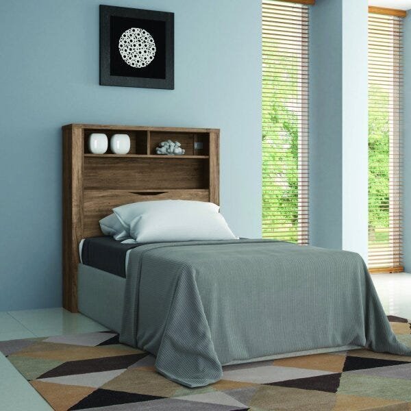 Cabeceira Solteiro com Baú Invicta Santos Andirá | MadeiraMadeira