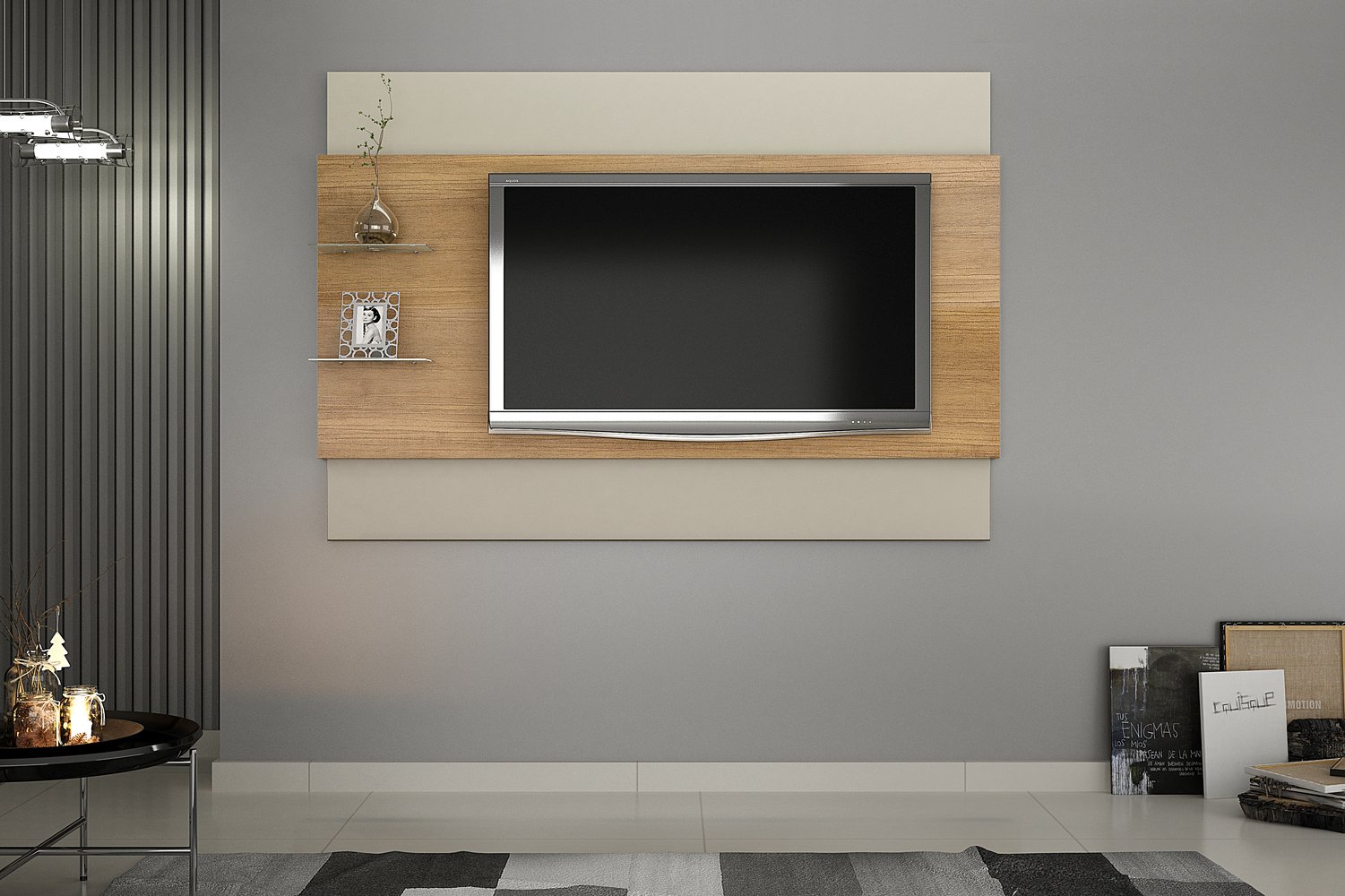 Painel para TV ate 65 Polegadas 2 Prateleiras Turim Valdemoveis ...