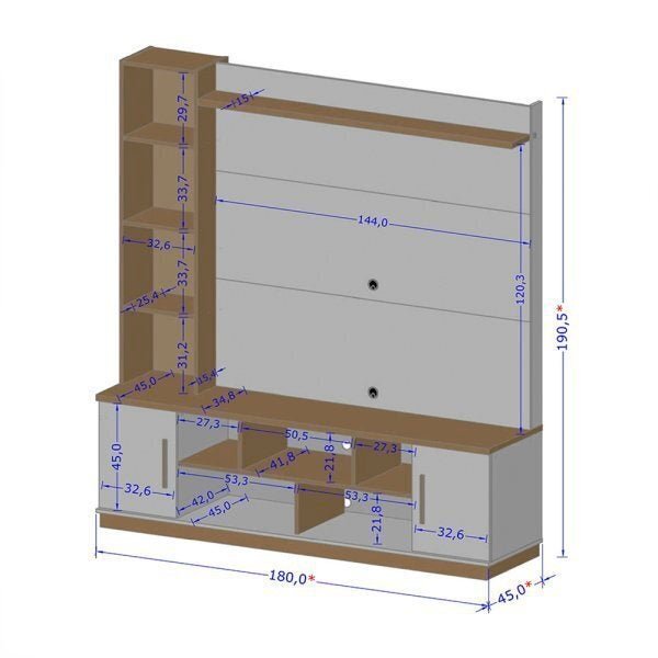 Home Prestige Para Tv Até 60 Polegadas 1,80m Com Led Off White/Cinamomo ...