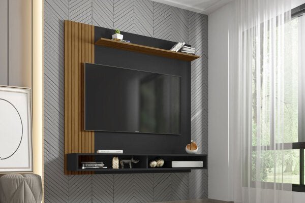 Painel para TV até 50 Polegadas Oslo Preto | MadeiraMadeira