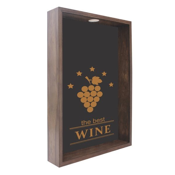 Quadro Porta Rolhas 27x37x4cm The Best Wine Betume Madeiramadeira