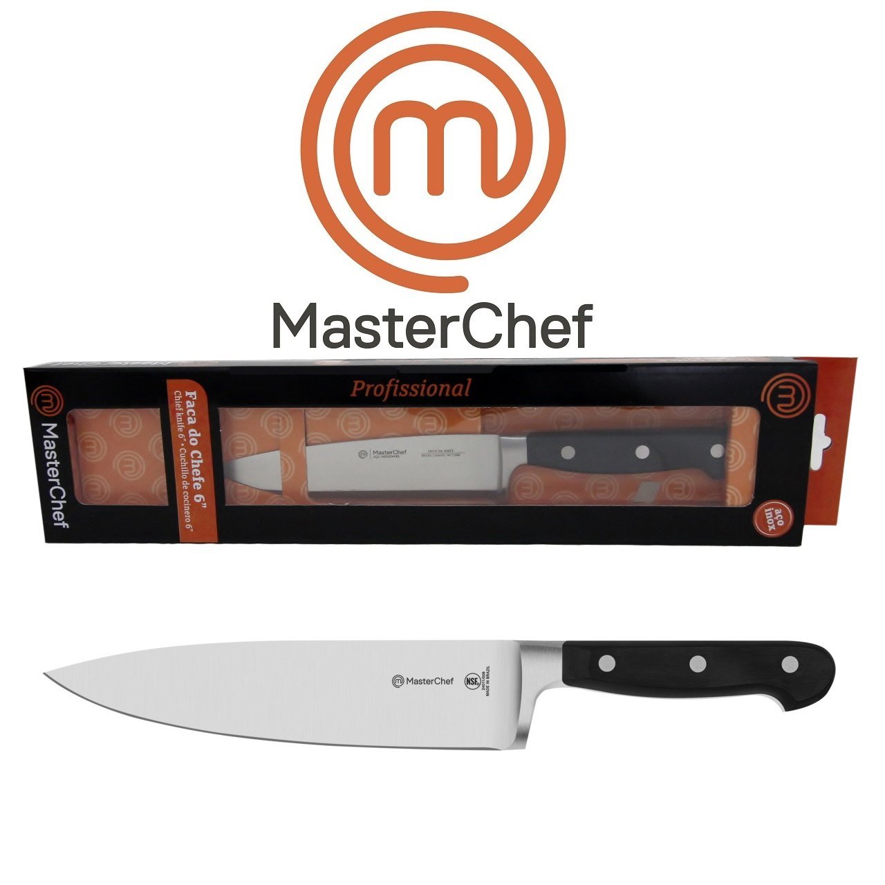 Faca do Chef 6 + 3,5 Legumes MasterChef Profissional Line | MadeiraMadeira
