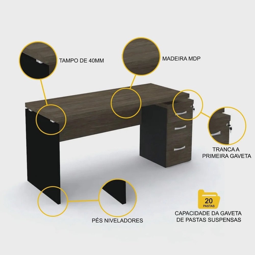 Mesa em L p/ escritório 140X140 pandin maxxi - azul/cinza - 50256 ...