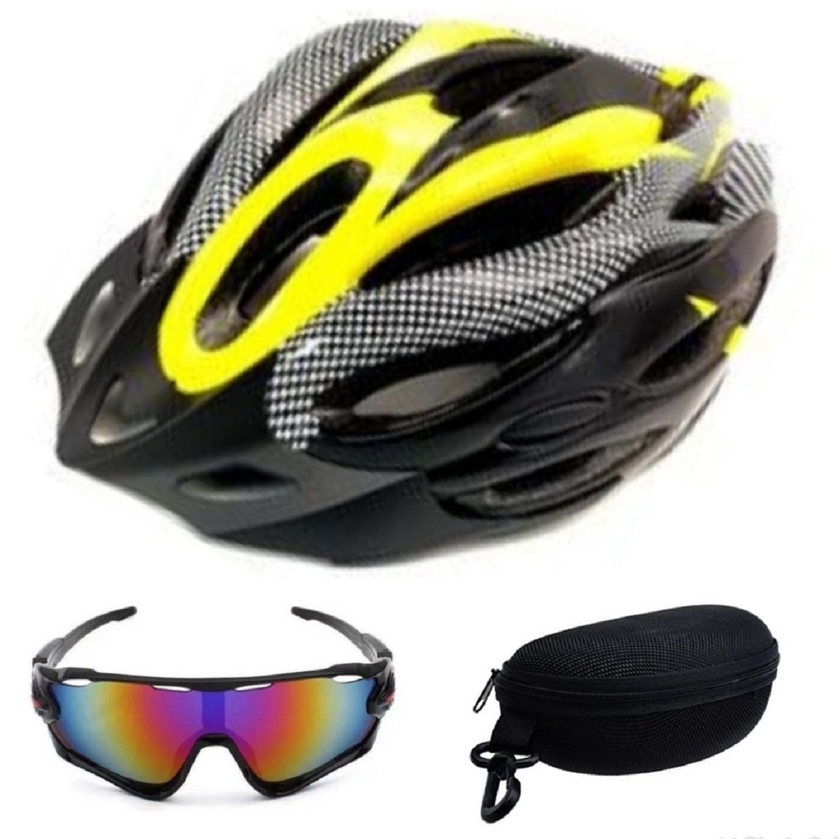 Capacete Andar Bicicleta Com Óculos Proteção - Amarelo | MadeiraMadeira