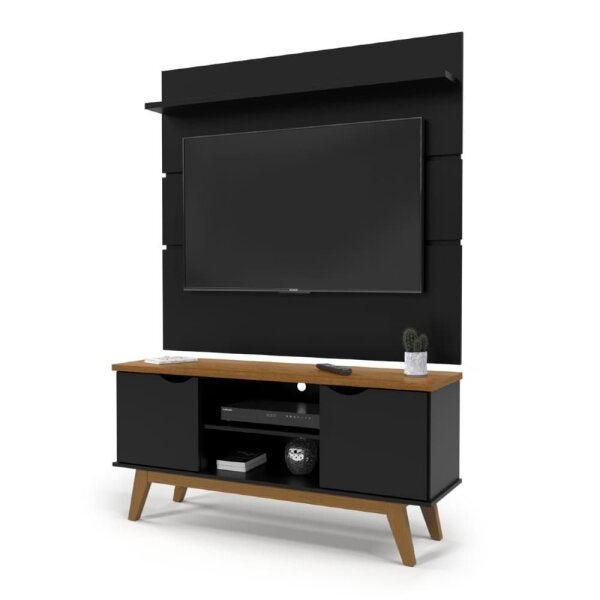 Conjunto Rack com Painel Prism para TV até 46 Polegadas Preto Cumaru ...