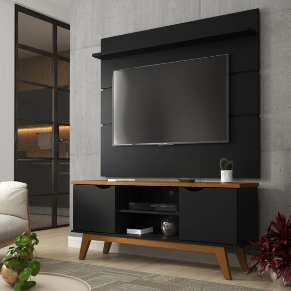 Conjunto Rack com Painel Prism para TV até 46 Polegadas Preto Cumaru ...