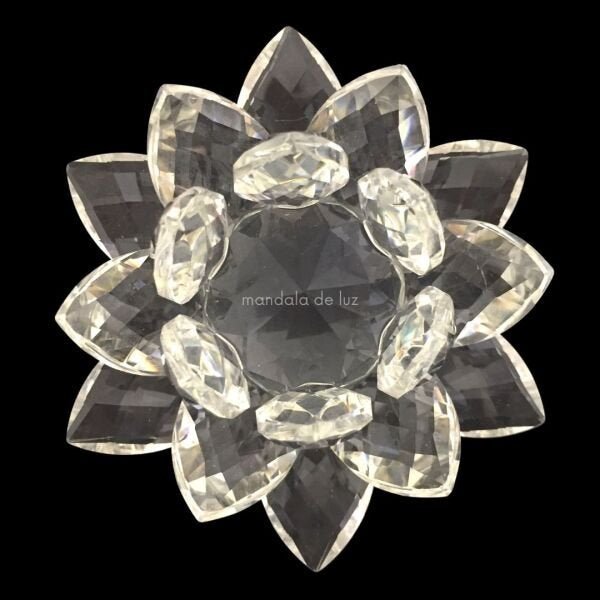 Flor de Lótus Cristal Transparente Brilhante Decoração 8cm | MadeiraMadeira