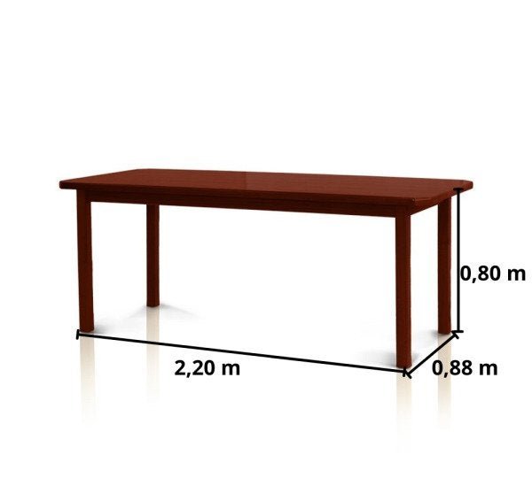 Mesa com 8 Cadeiras de Madeira Maciça 220x88 Bonacor a Mogno ...