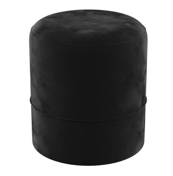 Puff Soho Iii Preto Absoluto em Veludo- Tebarrot | MadeiraMadeira