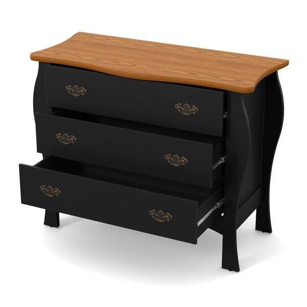 Cômoda MDF Preto Acetinado Camaru Liz | MadeiraMadeira