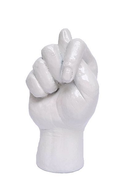 Escultura Mão Gesto Figa Sorte Branca | MadeiraMadeira