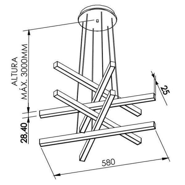 Lustre Pendente Newline Fit Led 715 Bivolt Preto | MadeiraMadeira